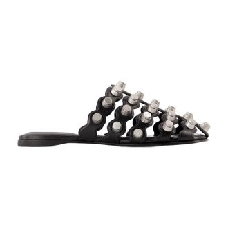 Alexander Wang Womens Rexa Cage Slide Black Calfskin
