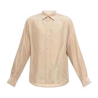 Valentino Garavani Seidenhemd mit besticktem Logo - - Shirts - Herren - Beige - XL