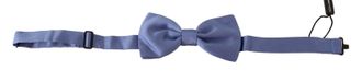 Dolce & Gabbana Mens Purple Silk Adjustable Neck Papillon Bow Tie