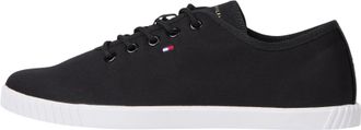 Tommy Hilfiger Damen Cupsole Sneaker Canvas Lace Up Elegant, Schwarz (Black), 39