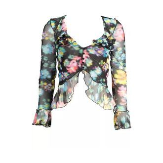Desigual Schickes V-Ausschnitt Langarm T-Shirt - - Blouses & Shirts - Damen - Mehrfarbig - L