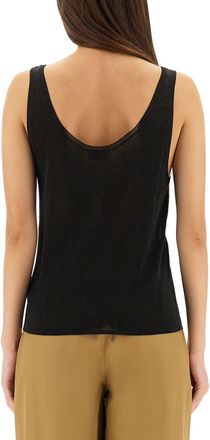 Saint Laurent Lurex Knit Tank Top - Black