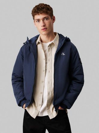Calvin Klein Jeans Outdoorjacke PADDED HOODED HARRINGTON mit Logoprägung