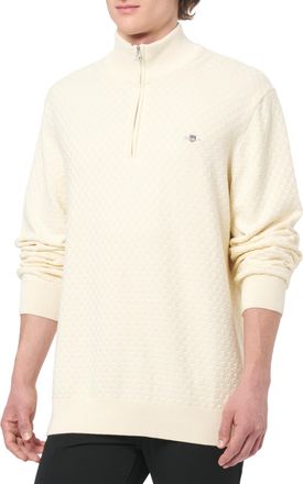 GANT Herren Micro Texture HZ Pullover, Cream, 3XL