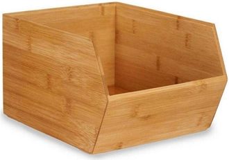 Bigbuy Kinvara Organisateur Empilable en Bambou Brun Clair