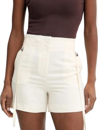 Patrizia Pepe Femme, Shorts, Beige, Taille: 38 FR Shorts Tailleur en M&eacute;lange de Lin