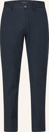 Strokesman's Strokesmans Chino Regular Fit Mit Leinen blau