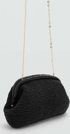 Mango Pochette en lurex noir - Femme - Taille unique - MANGO