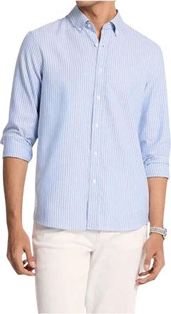 Michael Kors Homme, Chemises, Bleu, Taille: S Chemise en coton ray&eacute; coupe classique