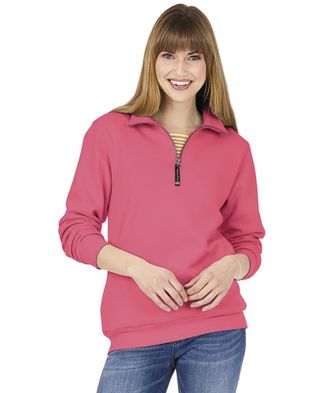 Charles River Apparel Unisex-Erwachsene Crosswind Viertelrei&szlig;verschluss Sweatshirt, Pink, Medium