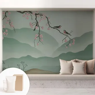 Tulup Carta Da Parati - Fotomurale In Vlies - Per Decorazione Pareti - Per La Cucina Camera Da Letto Per La Soggiorno Serenata Giapponese 208x146 Cm