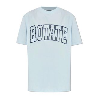 Rotate Rotate Birger Christensen, Femme, Tops, Bleu, Taille: 40 FR T-shirt avec logo