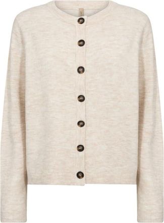 Soyaconcept Damen Strickjacke SC-Orlean, Cardigan, Langarm, Rundhals, Cream, XXL