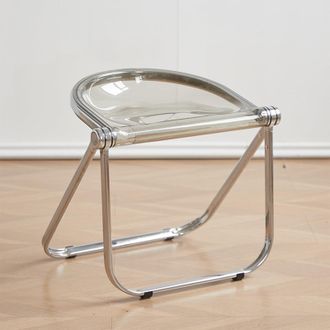 Generic Transparenter Acryl Klappstuhl - moderner kreativer Esszimmerstuhl f&uuml;r den Heimgebrauch Camping und Balkon - leichter stilvoller vielseitiger grauer K