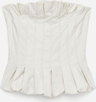 Arket Bustier Mit Falten -Weiß