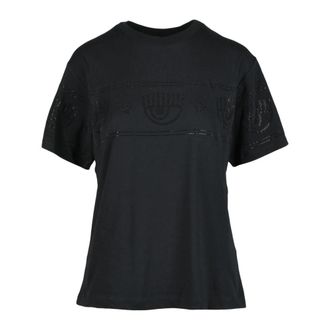 Chiara Ferragni Baumwoll-T-Shirt mit einzigartigem Design - - Tops - Damen - Schwarzk - XS