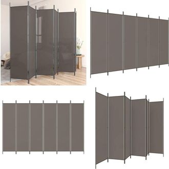 vidaXL 6-tlg. Paravent Anthrazit 300x200 cm Stoff - Paravent - Raumteiler - Zimmerteilung - Sichtschutz - Wohnraumgestaltung - Home & Living