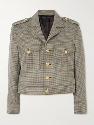 Nili Lotan Lise Verk&uuml;rzte Jacke Aus Wolle Mit Hahnentrittmuster - Braun