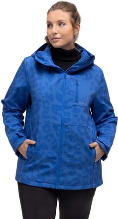 Ulla Popken Damen HYPRAR Softshell, modisches Leomuster, wasserabweisend, atungs Jacken, Königsblau, 46-48
