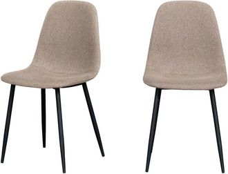 House Nordic House Nordic - Lot de 2 chaises en tissu et métal - Taupe - stockholm