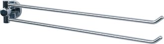Spirella Handtuchstange Schwenkbar Handtuchhalter Badezimmer mit 2 Armen Edelstahl 35cm zum Schrauben und Kleben, Silber