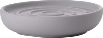 Zone Denmark Nova One Seifenschale, Seifenablage, Seifenhalter aus Porzellan mit Soft Touch-Beschichtung, Durchm. 11 cm, Höhe 2,5 cm, Gull Grey (Grau)