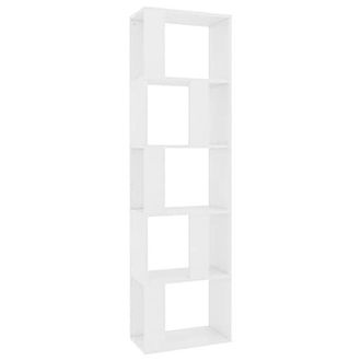 vidaXL Bibliothèque/Séparateur de Pièce, Meuble de Rangement, Étagère à Livres Salon Salle de Séjour Chambre Intérieur, Moderne, Blanc Bois dIngénierie