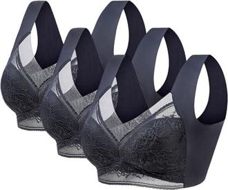 Generic Soutien-gorge en dentelle pour femme confortable anti-sagging soutien-gorge correction de sport grande taille d&eacute;bardeur avec bustier int&eacute;gr&eacute;, f, 4XL