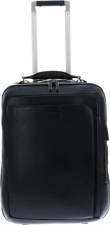 Piquadro Modus Trolley Cabin mit 2 Rädern aus Leder, 15,6 Zoll (39,6 cm) mit Zwei Fächern, Schwarz, 50 cm, Zeitgenössisch