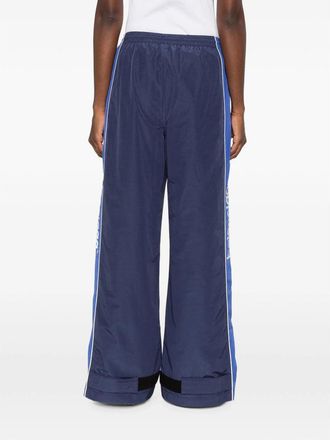 Balenciaga Color-Block Cotton Blend Track Pants - Blue