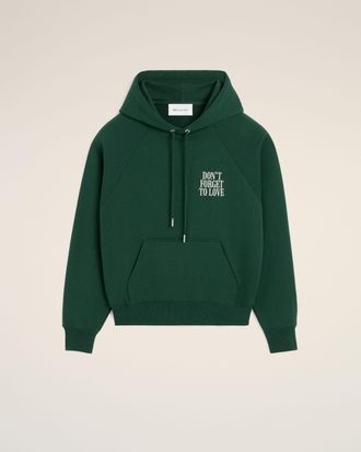 Ami Hoodie vert en coton Dont forget to love Vert Bouteille - XXXL - Unisex