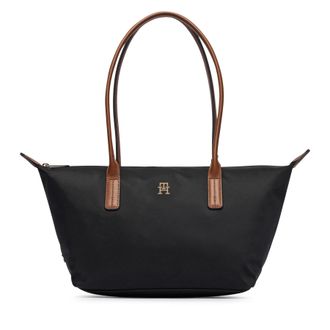 Tommy Hilfiger Handtasche Tommy Hilfiger Popette East West Tote AW0AW19211 Schwarz