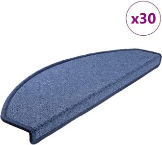 vidaXL Stufenmatten 30 Stk. 65x24x4 cm Blau Halbrund Gro&szlig; vidaXL