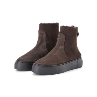 AGL Low-Top Sneaker - Boots Meghan aus Veloursleder - Gr. 40 (EU) - in Braun - f&uuml;r Damen