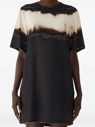 Jason Wu Kurzärmeliges Diffused Ombre Stripe Etuikleid - Braun