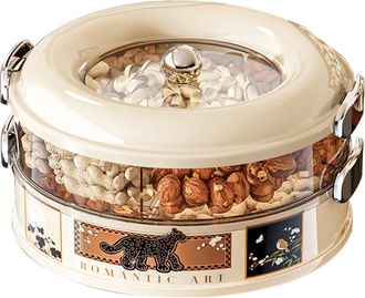 Generico De Aperitives Drehtablett mit 6 F&auml;chern, mit Deckel und breitem, stapelbarem Deckel, Organizer zum Servieren von Speisen und Snacks, f&uuml;r Familie, Freu