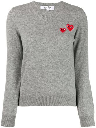 Comme Des Garçons pull à col v - Gris