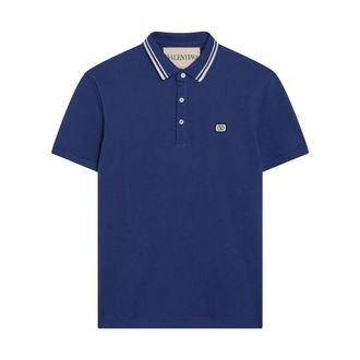 Valentino Garavani Homme, Tops, Bleu, Taille: S Polo VLogo Signature