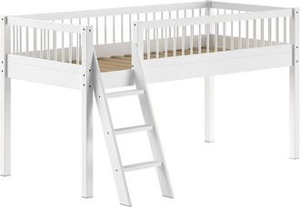 Vipack Forrest Halbhohe Liege 90x200cm - Buche massiv - wei&szlig;