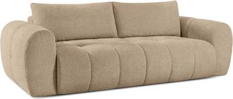 Konsimo 3-Sitzer Sofa Lira, Schlafsofa, Einzelsofa, Premiumqualität aus EU Modern, Zwei Kissen, elastischer Sitz, Bouclé-Stoff, Mega große Liegefläche, mit Sc