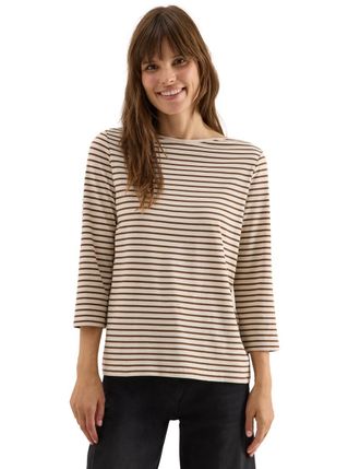 Cecil Damen 3227486 Gestreiftes Shirt, Oat Milk beige, XX-Large