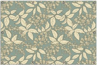 Wallario Outdoor-Poster f&uuml;r Garten oder Balkon Bl&auml;tter und Bl&uuml;ten auf Gr&uuml;n, Motivbanner Gr&ouml;&szlig;e: ca. 100 x 150 cm, Outdoor-Bild