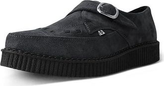 T.U.K. Pointed Creeper Monk Buckle - Chaussures pour Hommes et Femmes - Couleur Daim Anthracite - Taille EU40