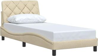 vidaXL Cadre de lit sans matelas crème 90x190 cm tissu Vidaxl