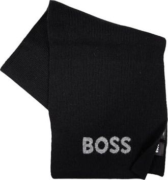 BOSS &eacute;charpe Elios Knitted Scarf Black noir