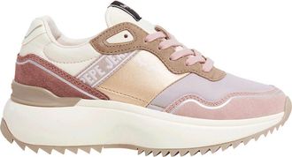 Pepe Jeans London Kimi Glam rosa Leder Turnschuhe