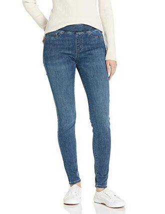 Amazon Essentials Jegging Facile à Enfiler Extensible Taille Mi-Haute - couleurs abandonnées Femme, Délavé Moyen, 46 Grande longueur