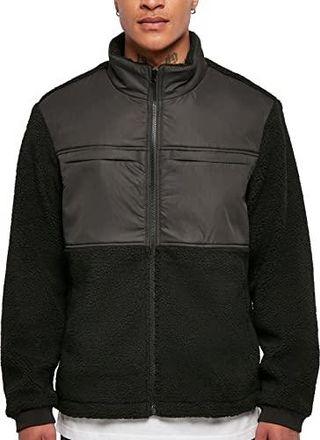 Urban Classics Patched Sherpa Jacket Veste, Noir, XXXL Homme