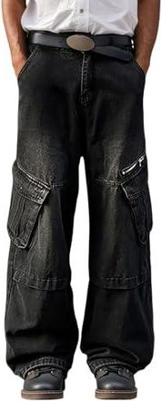 Generic Jean Homme Jeans Homme Jean Homme Regular Confortable Classique Ample R&eacute;tro Poches Usage Quotidien - Confort Et Volume Tendance pour Look D&eacute;contract&eacute; 