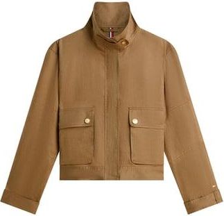 Tommy Hilfiger Veste droite &agrave; col montant en lin